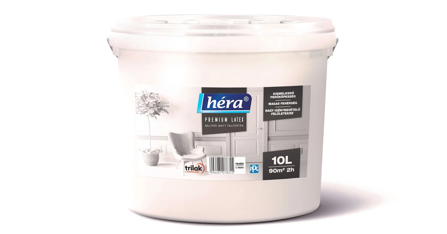 Héra Prémium Latex Beltéri Matt Falfesték Fehér 10 L -Trilak ...
