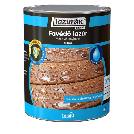 Lazurán Aqua Favédő Lazúr 3in1 0,75 L Színtelen -Trilak - Festékbolt és ...